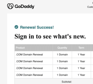 GoDaddy Making You Sign in to See What You Renewed (Updated ...